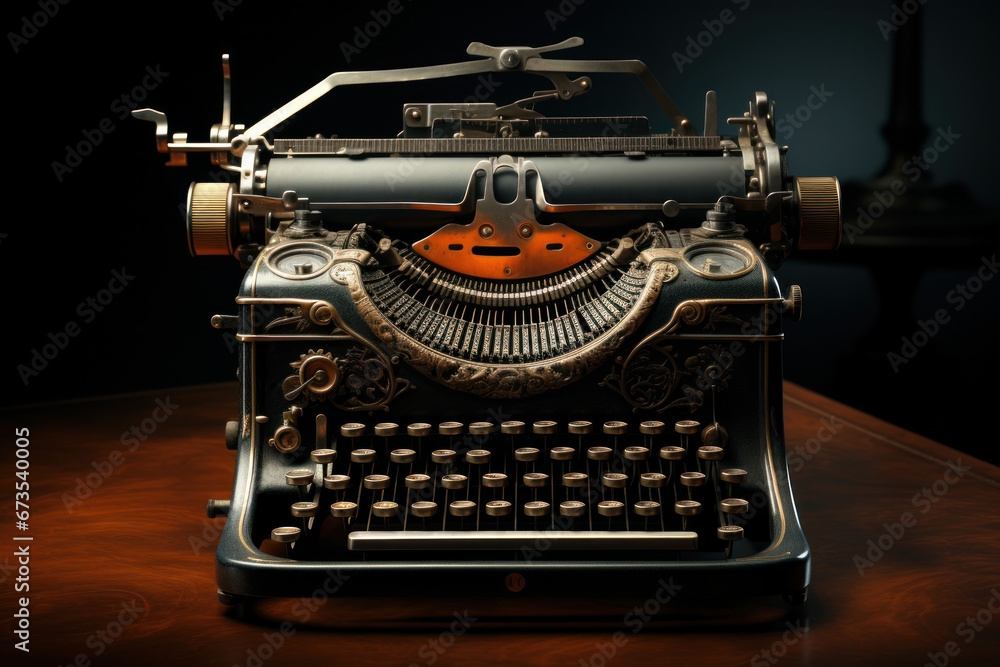 An antique typewriter, a symbol of a bygone era when the written word ...