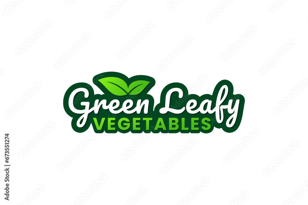 Green leafy vegetables logo or Green leafy vegetables label vector ...