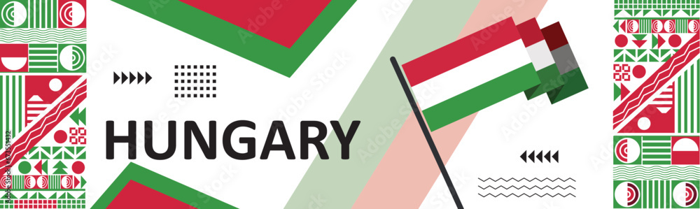 Hungary national day banner design. Hungarian flag color background ...