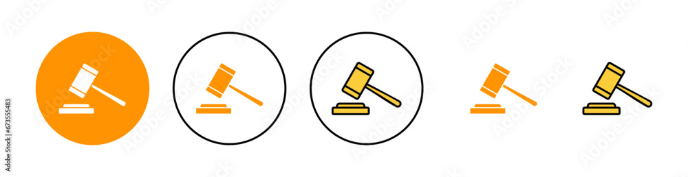 Gavel icon set for web and mobile app. judge gavel sign and symbol. law ...