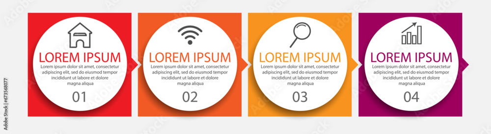simple infographic design, 4 step infographics that are interconnected ...