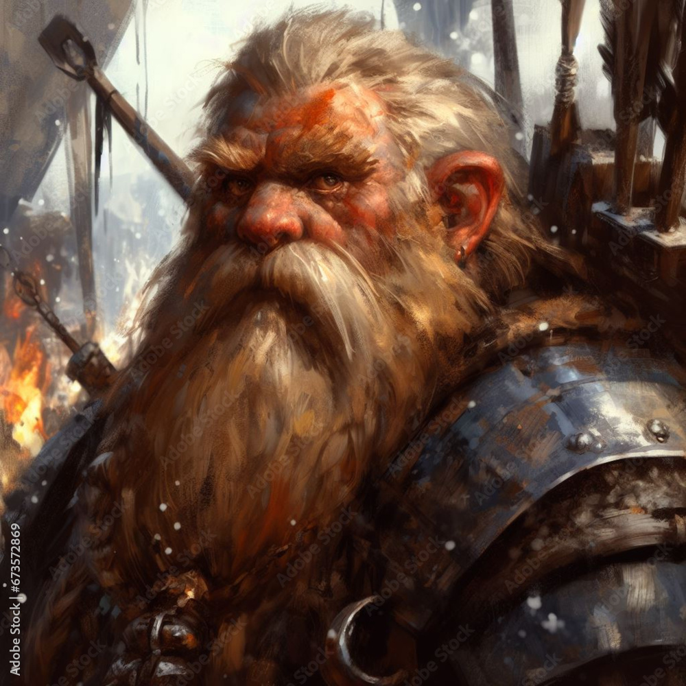 old dwarf and angry, generated AI Stock Illustration | Adobe Stock