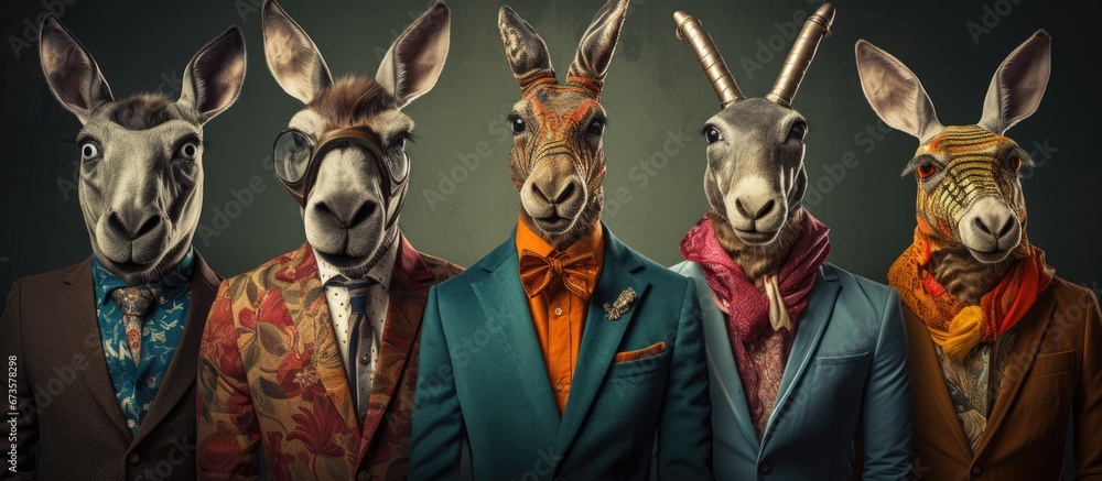 Animals wearing retro attire Humans with animal heads Artwork featuring ...
