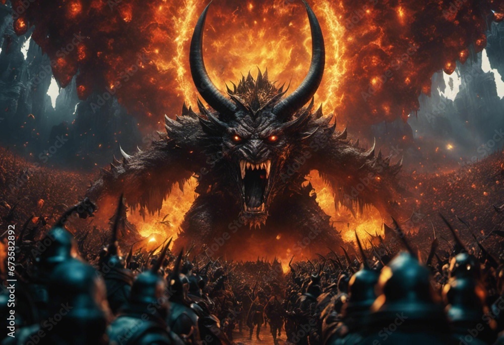 AI generated illustration of a menacing monster looming menacingly in ...