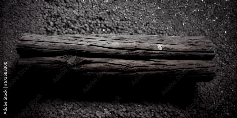 Wooden log on rocky texture surface - Product placement background ...