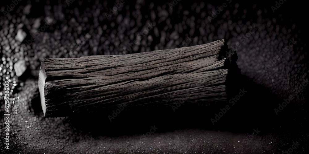 Wooden log on rocky texture surface - Product placement background ...