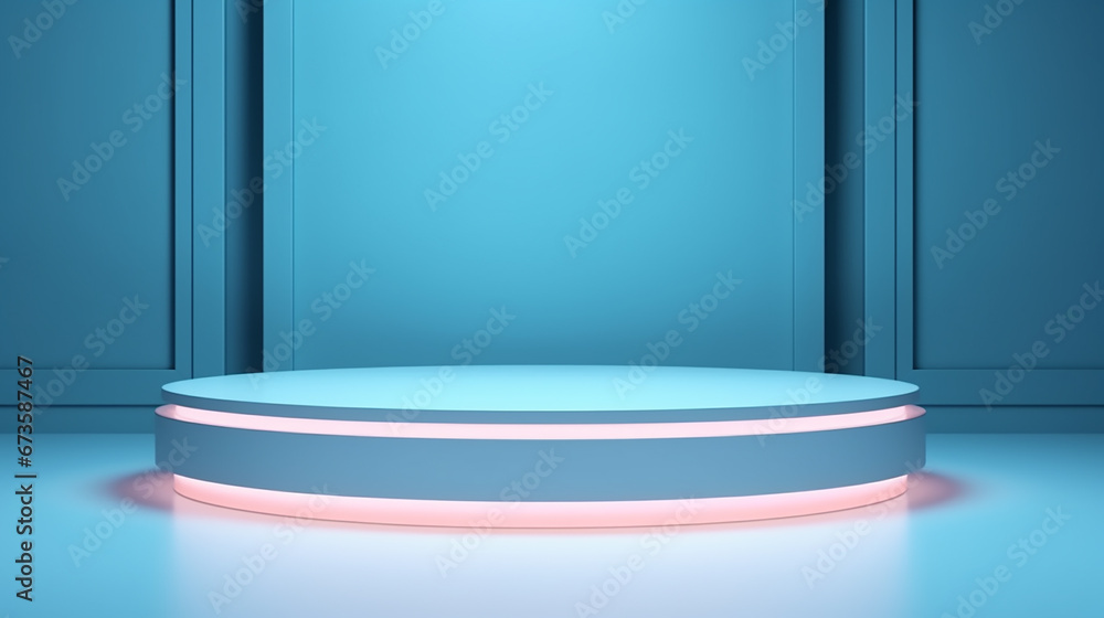 Realistic dark platform, stage with empty pedestal. 3d podium for ...