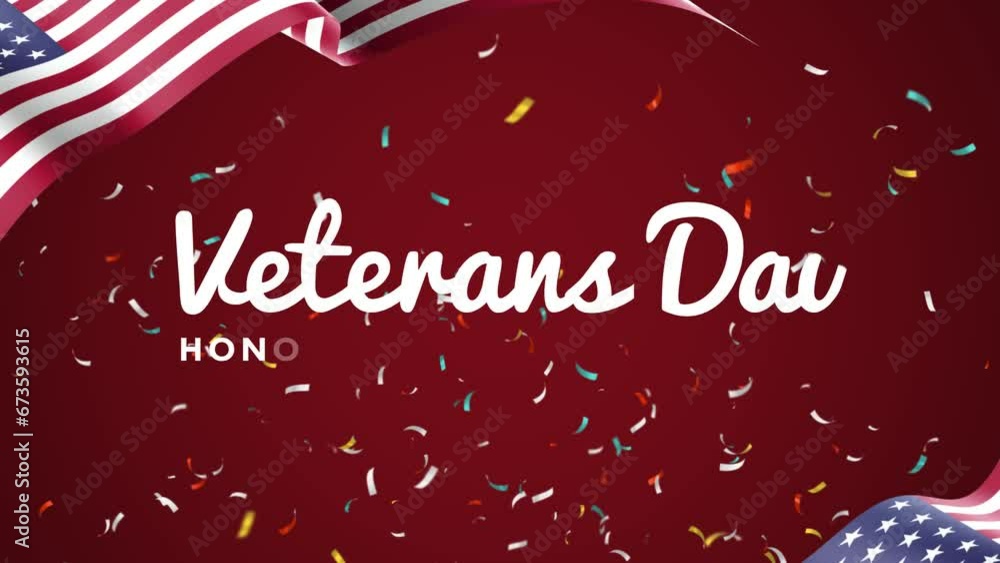 Happy Veterans Day USA Flag Background. Memorial day animation ...