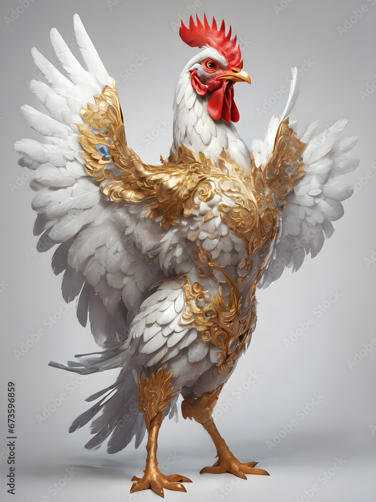 Rooster in ancient mythology created with artificial intelligence Stock ...