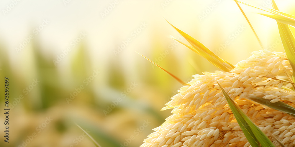 Blurred Dreams of Agriculture,A Golden Rice Field,Close - up of a ...