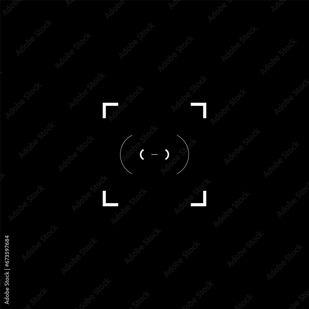 Cyberpunk style military square target. Futuristic GUI rectangle target ...