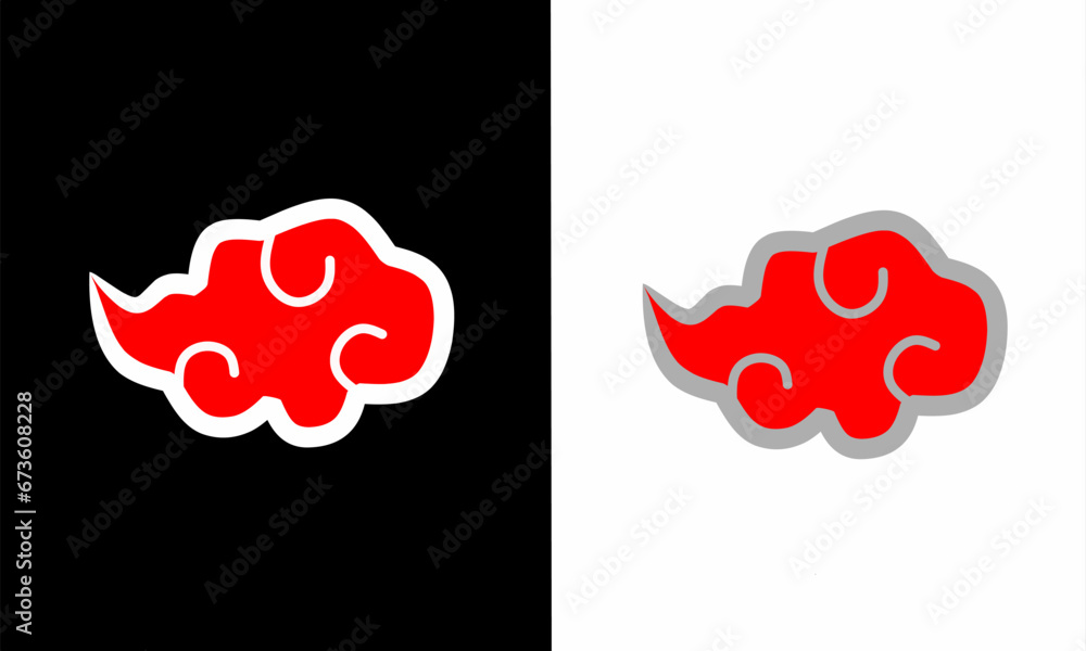 Akatsuki cloud with black and white background .anime cloud Stock ...