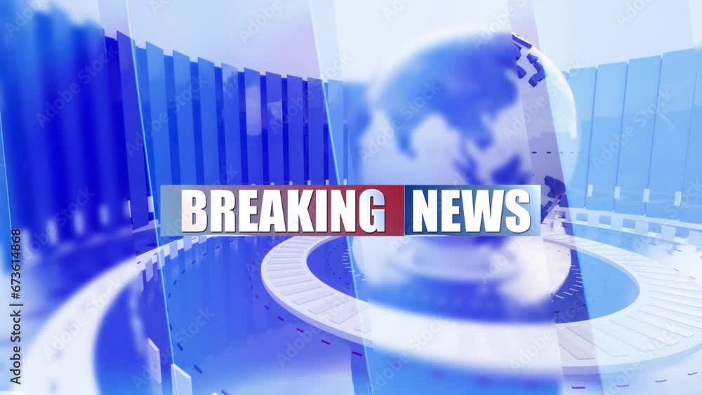 Global Earth Rotating Digital World Breaking News Studio Background For ...
