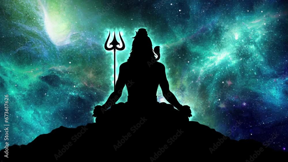Lord Shiva Meditating on Kailash Parvat in Space. Maha Shivratri ...
