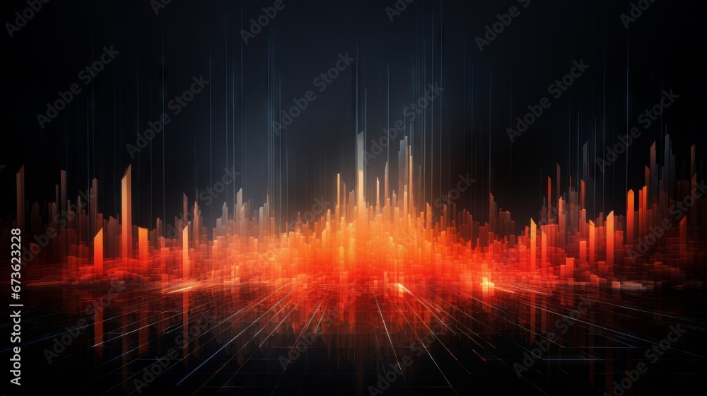 Abstract visualizer with cascading lines and shapes reacting to audio ... Abstract visualizer with cascading lines and shapes reacting to audio ...