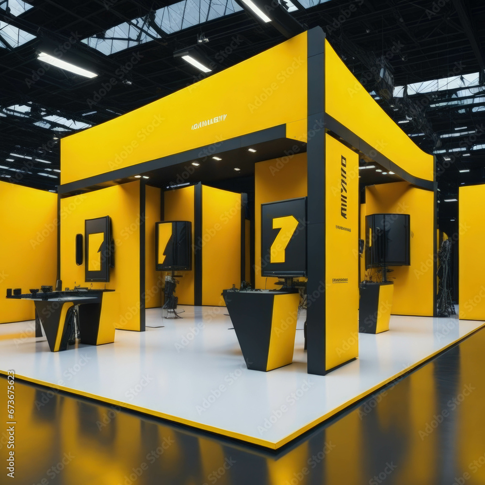 Modern IT Business Gaming Convention With Demonstration Booths And ...