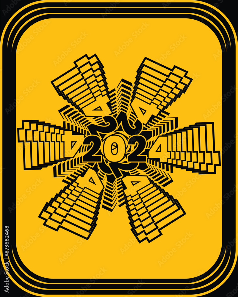 bold black font alphabet and the numbers of 2024 beautifully contrasted ...