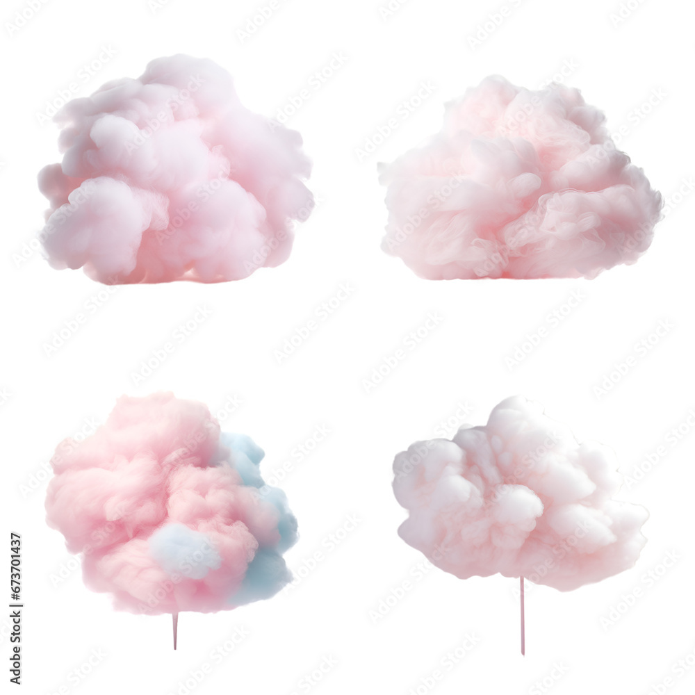 Set of realistic pink cloud isolated on transparent background. Stock ...