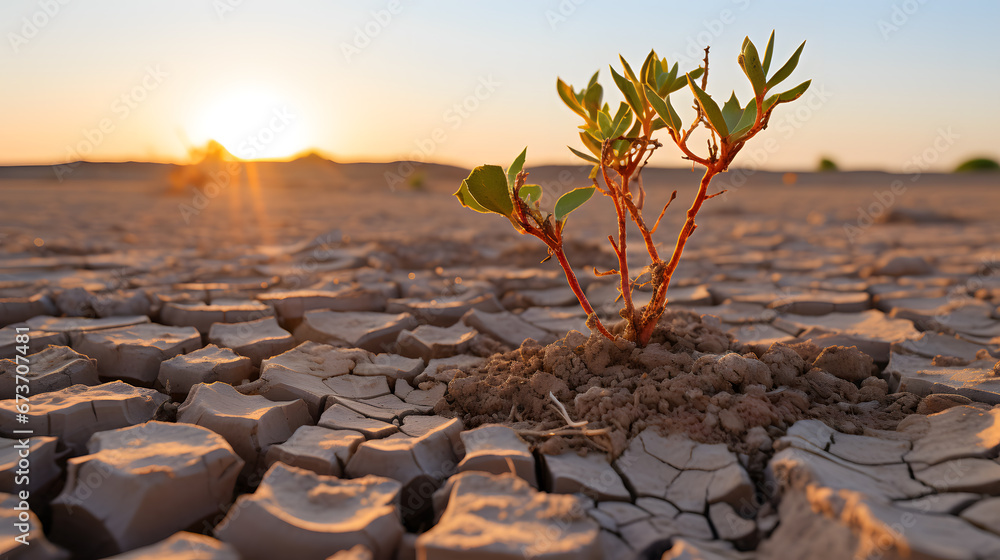 A close-up of drought-stricken crops and barren land, symbolizing the ...