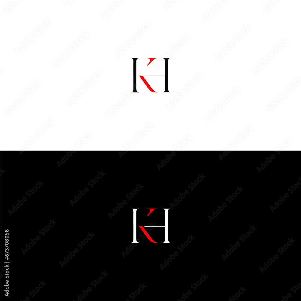 KH logo. K H design. White KH letter. KH, K H letter logo design ...