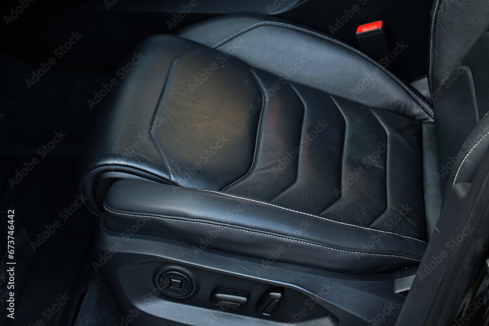 Driver seats in modern luxury car. Interior of prestige modern car ...