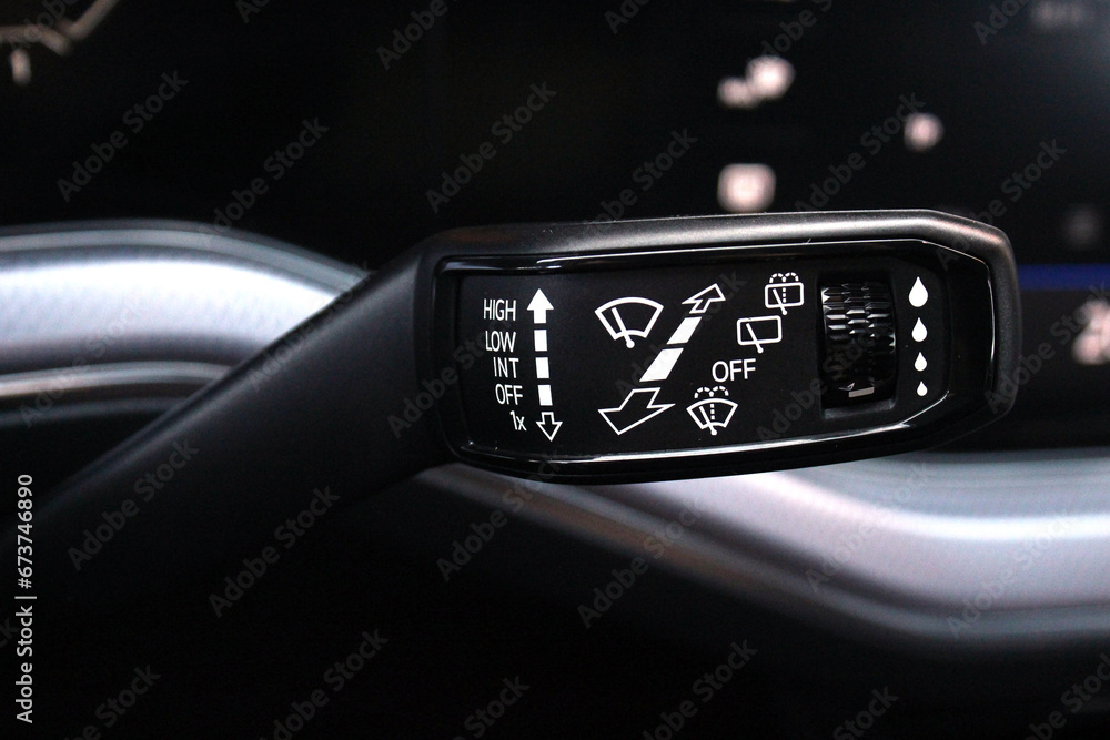 Wipers switch control isolated. Adjusting speed of screen wipers in car ...