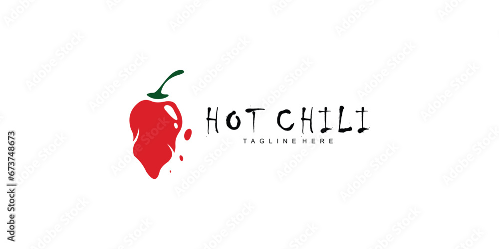 Simple hot chili template design with unique concept| premium vector ...