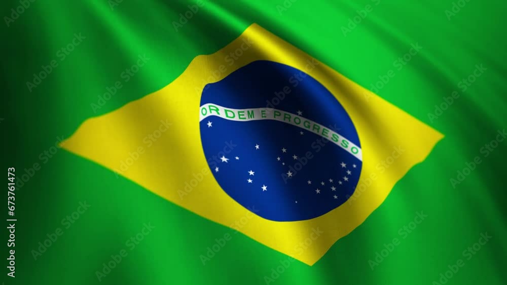 Waving Flag of Brazil, Brazil national flag video background. 4K ...