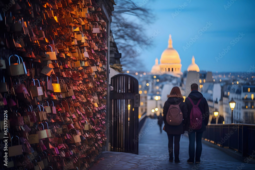 Day of Locks in France, photograph of the streets of Montmartre, where ...