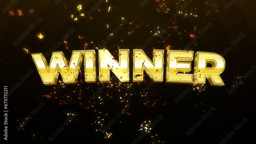 Winner confetti gold background. Award celebration special bonus. 4K ...