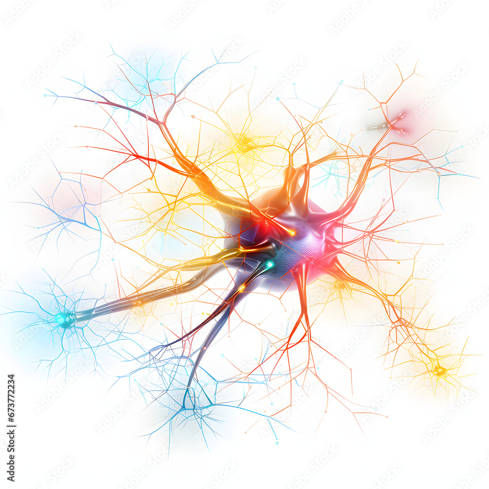 neurotransmitter in the brain isolated on transparent or white ...