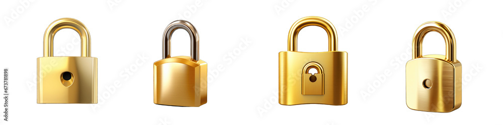 Gold Lock clipart collection, vector, icons isolated on transparent ...