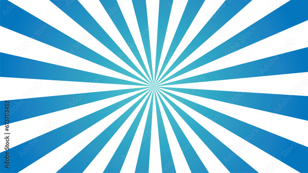 Vector illustration of vectorized sun rays with blue gradient on white ...