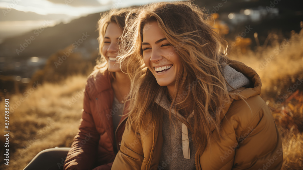 Best Friends: Two friends hugging and laughing, reminding us of the ...