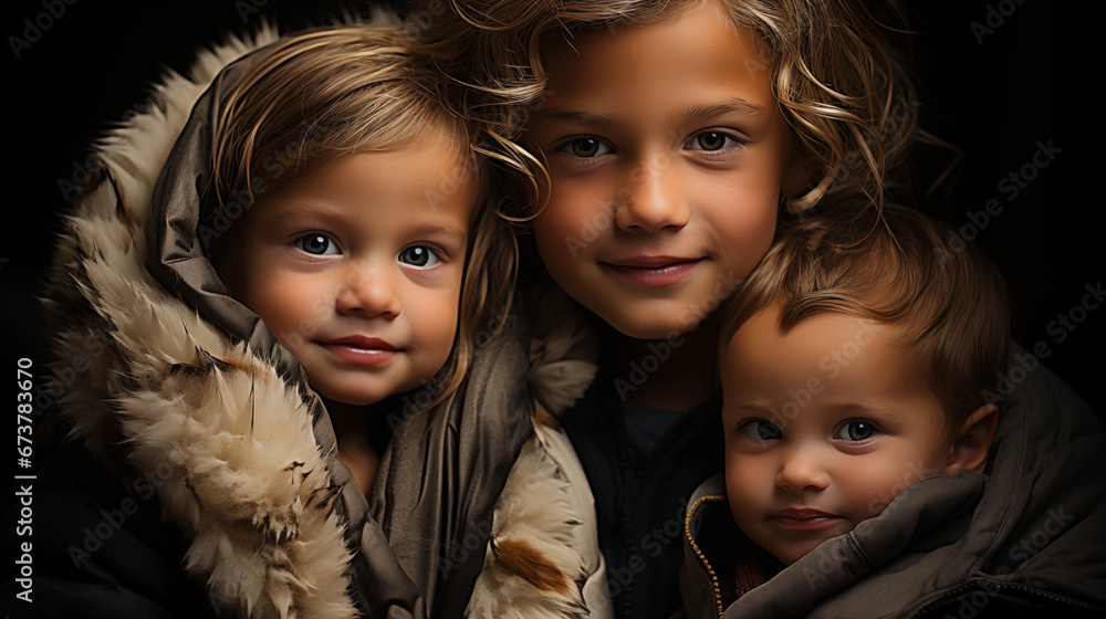 Sibling Love: Brothers and sisters sharing a loving hug, underlining ...