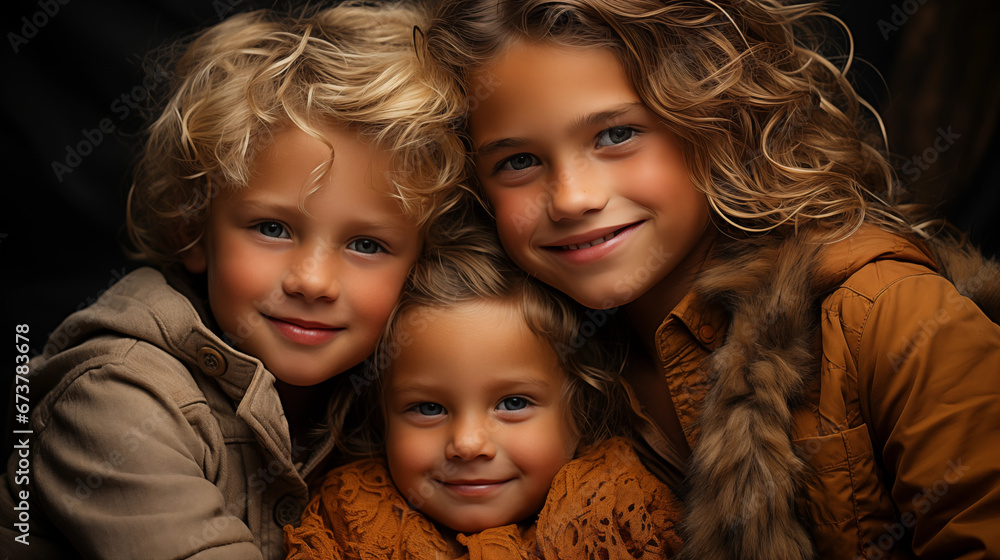 Sibling Love: Brothers and sisters sharing a loving hug, underlining ...