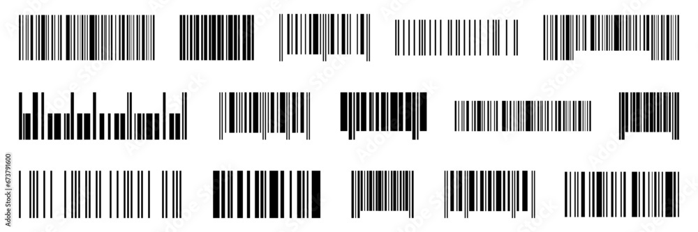 Bar code icon label for shop product. Universal product scan code. Bar ...