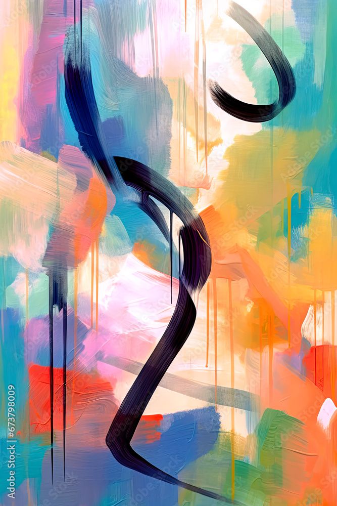 Oil paint drawing. Abstract colored background. Abstraction in the ...