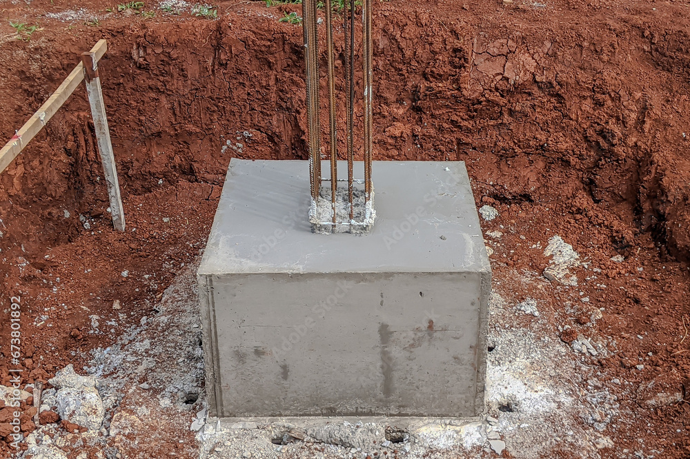 Concrete footings for new buildings under construction, Concrete ...