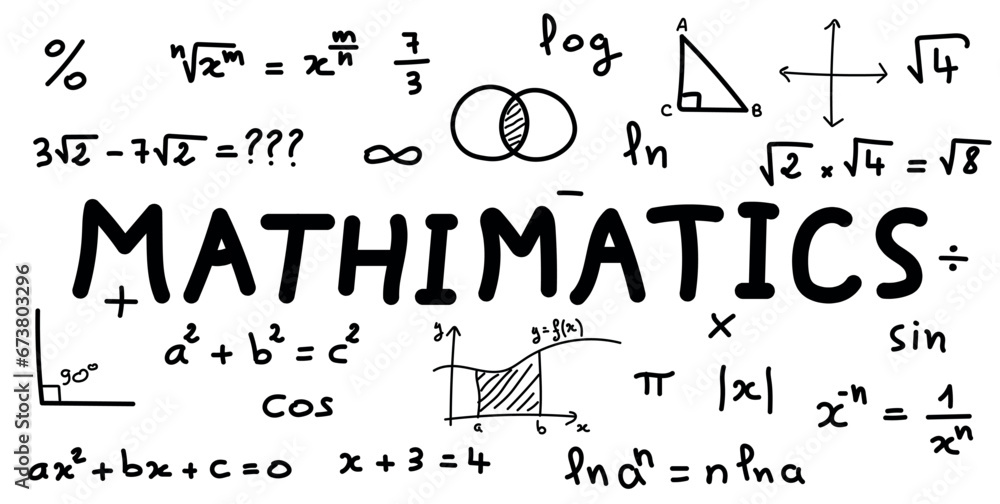 Scientific background with mathematical formulas. Mathematics equations ...