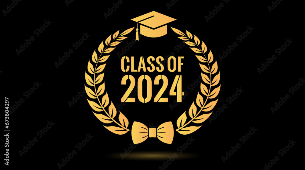 Poster Senior class of 2024 year, graduation icon – Wall Art | UkPosters