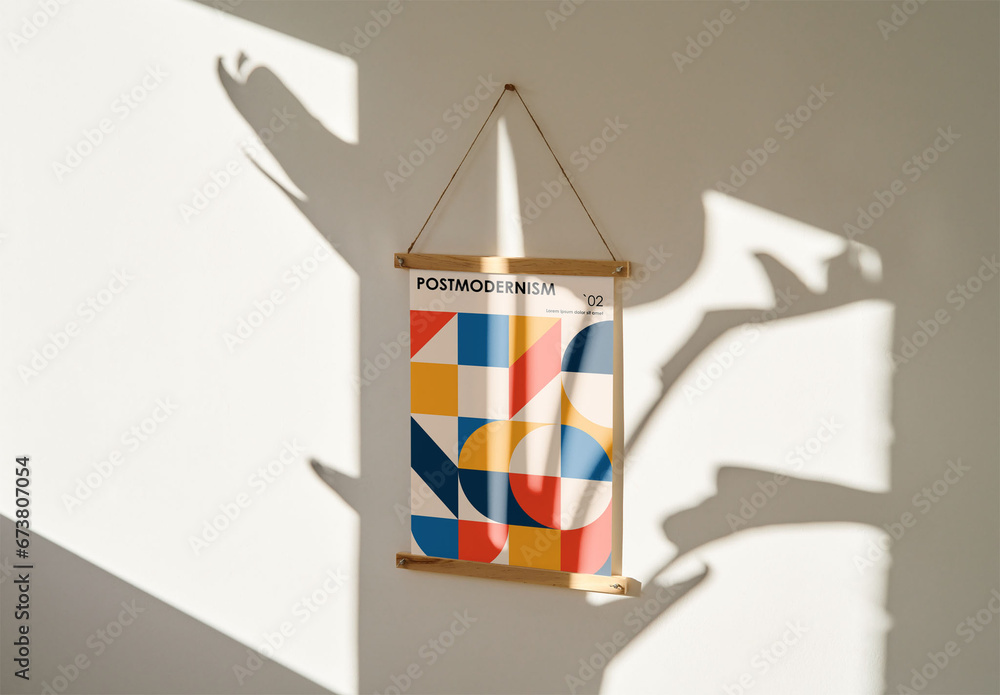 Mockup of vertical customizable A4 / A3 poster frame with shadows Stock ...