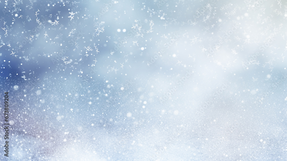 Beautiful ultrawide background image of light snowfall falling over of ...