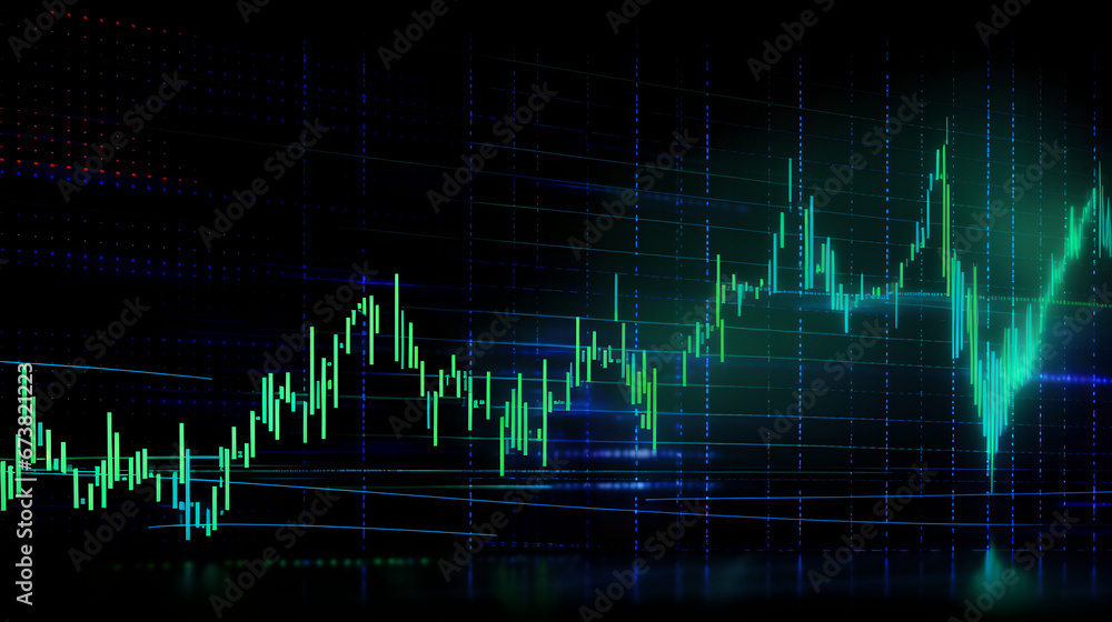 Dynamic Market Fluctuation Analysis, Colorful Stock Market Candlestick ...