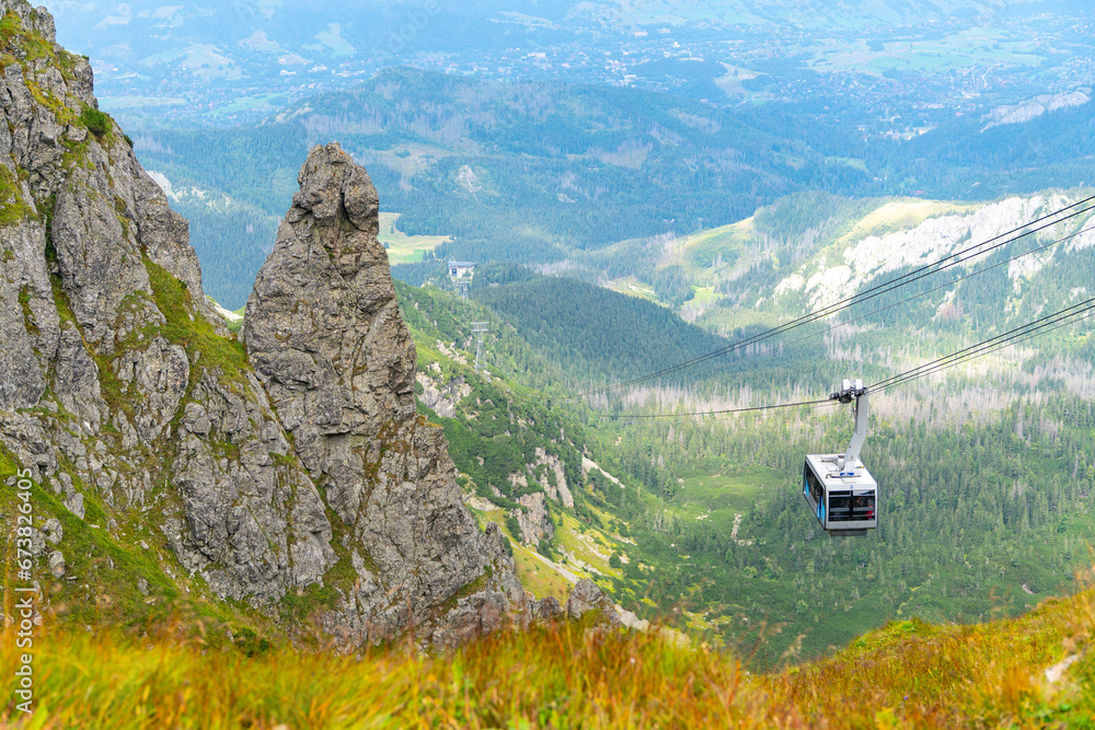cable car lifting you mountains to the top of Kasprowy Wierch Poland ...