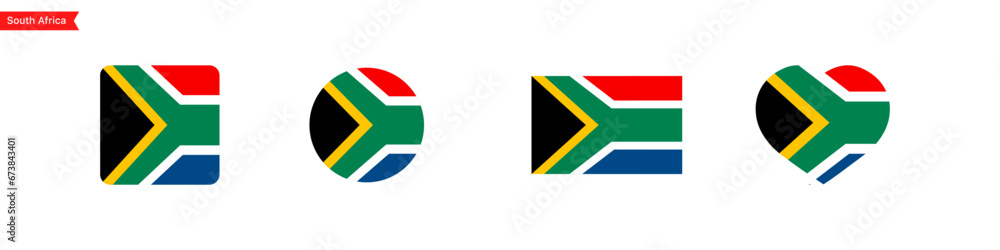 National flag of South Africa. Flag icons for language selection. South ...