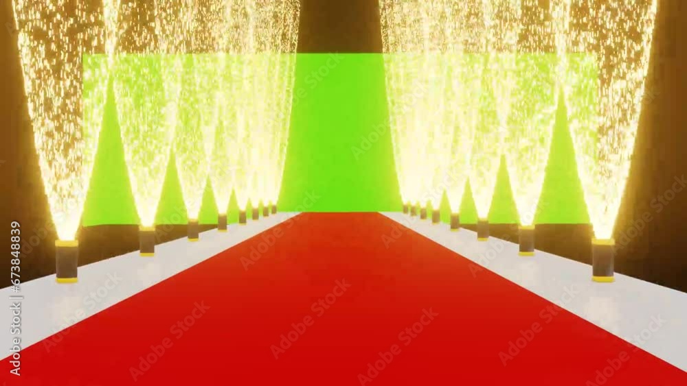 3d animated video of fireworks bursts of welcome running through the ...
