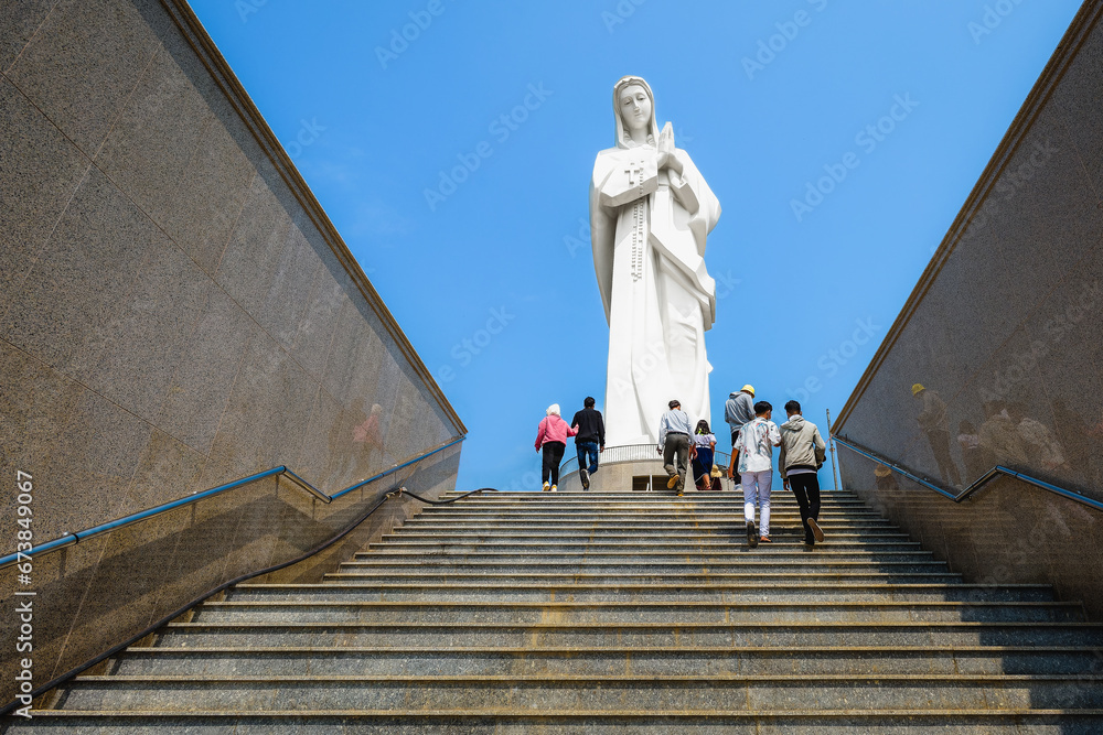 Statue of Our Lady of Cui Mountain in Dong Nai province, Vietnam. This ...