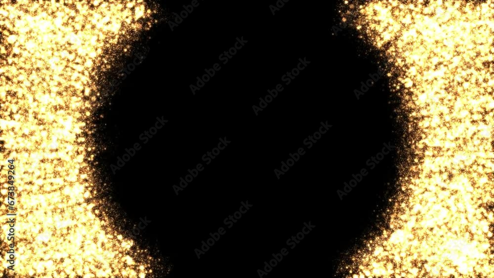 particles loop circle frame Transparent Video. Gold ring frame ...