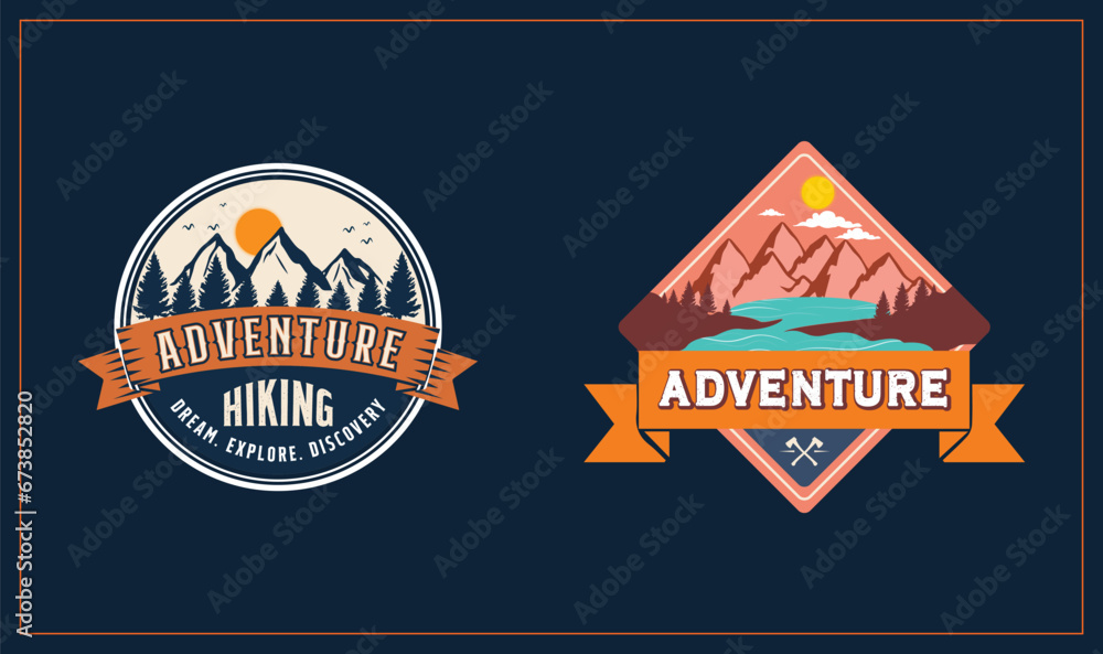 Vintage Adventure, travel, tour logo design Stock Vector | Adobe Stock